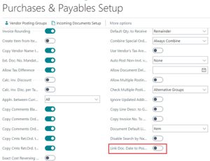 How to Link Document Date to Posting Date in Business Central 23