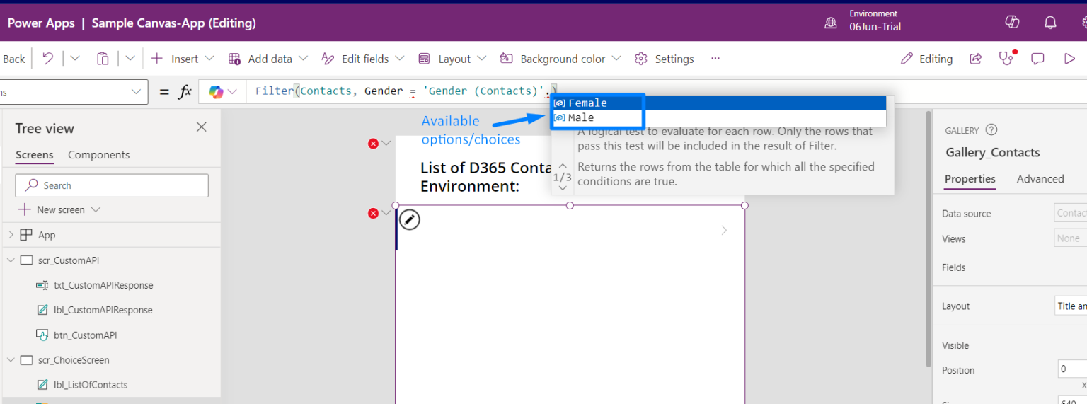Filtering Dynamics 365 CE in Canvas Apps with Option-Sets Tutorial