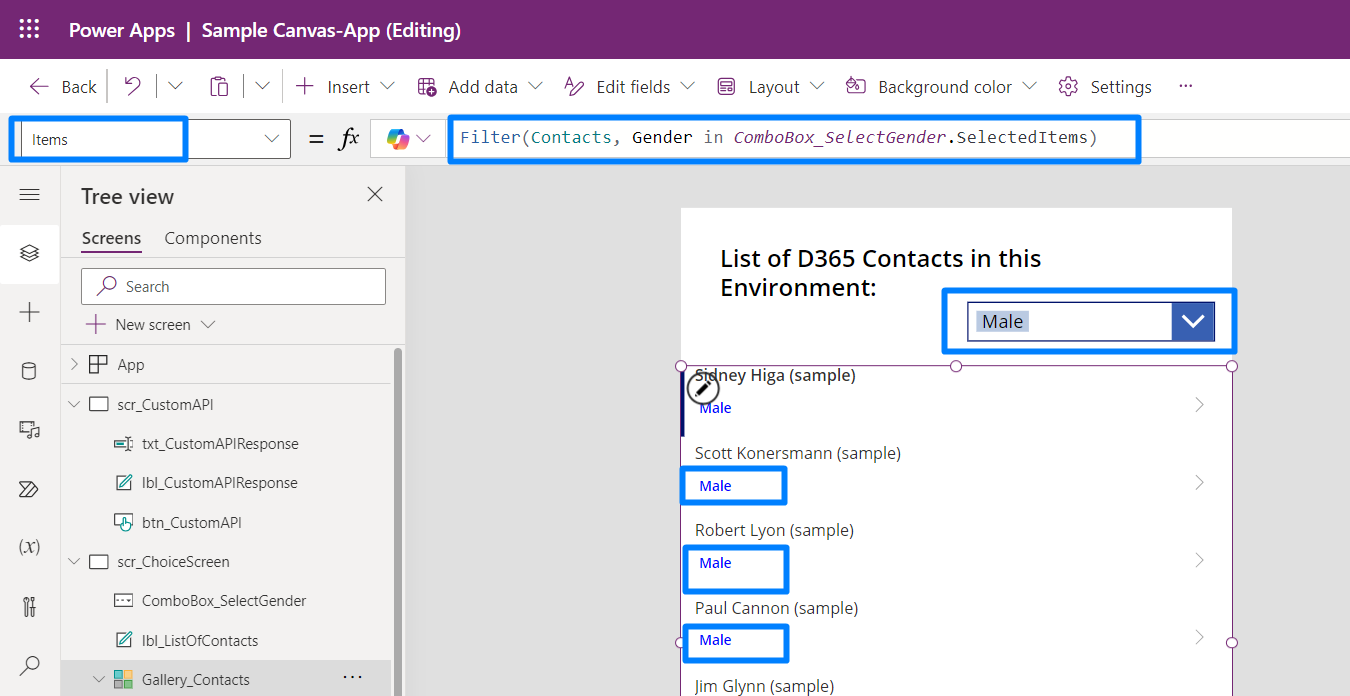 Filtering Dynamics 365 CE in Canvas Apps with Option-Sets Tutorial