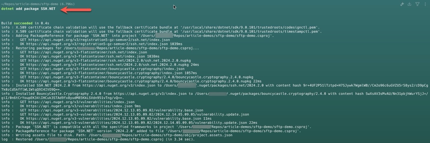Access SFTP enabled Azure BLOB Storage with C# SSH.NET