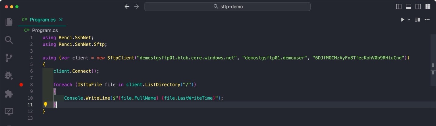 Access Sftp Enabled Azure Blob Storage With C Ssh Net