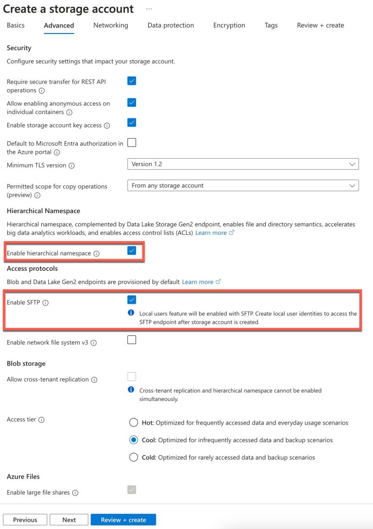 Access SFTP enabled Azure BLOB Storage with C# SSH.NET