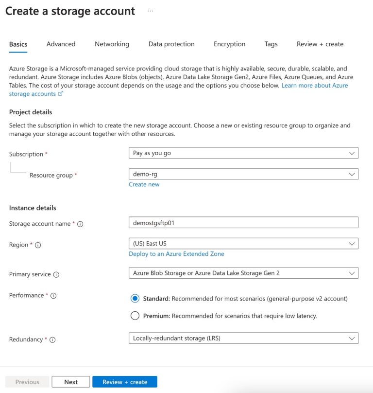 Access SFTP enabled Azure BLOB Storage with C# SSH.NET