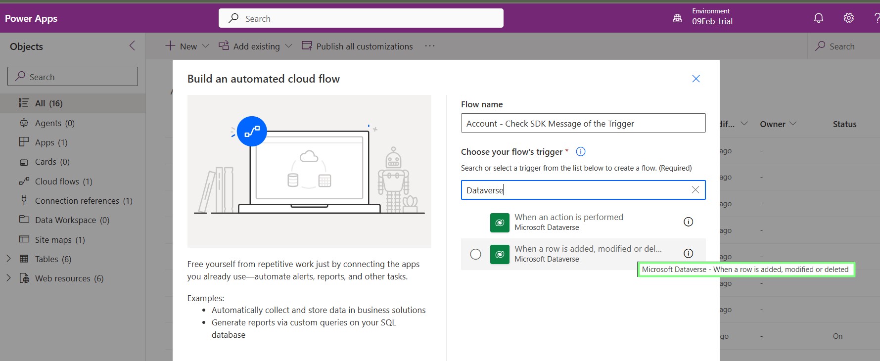 Detect D365 CRM Create/Update/Delete in Power Automate